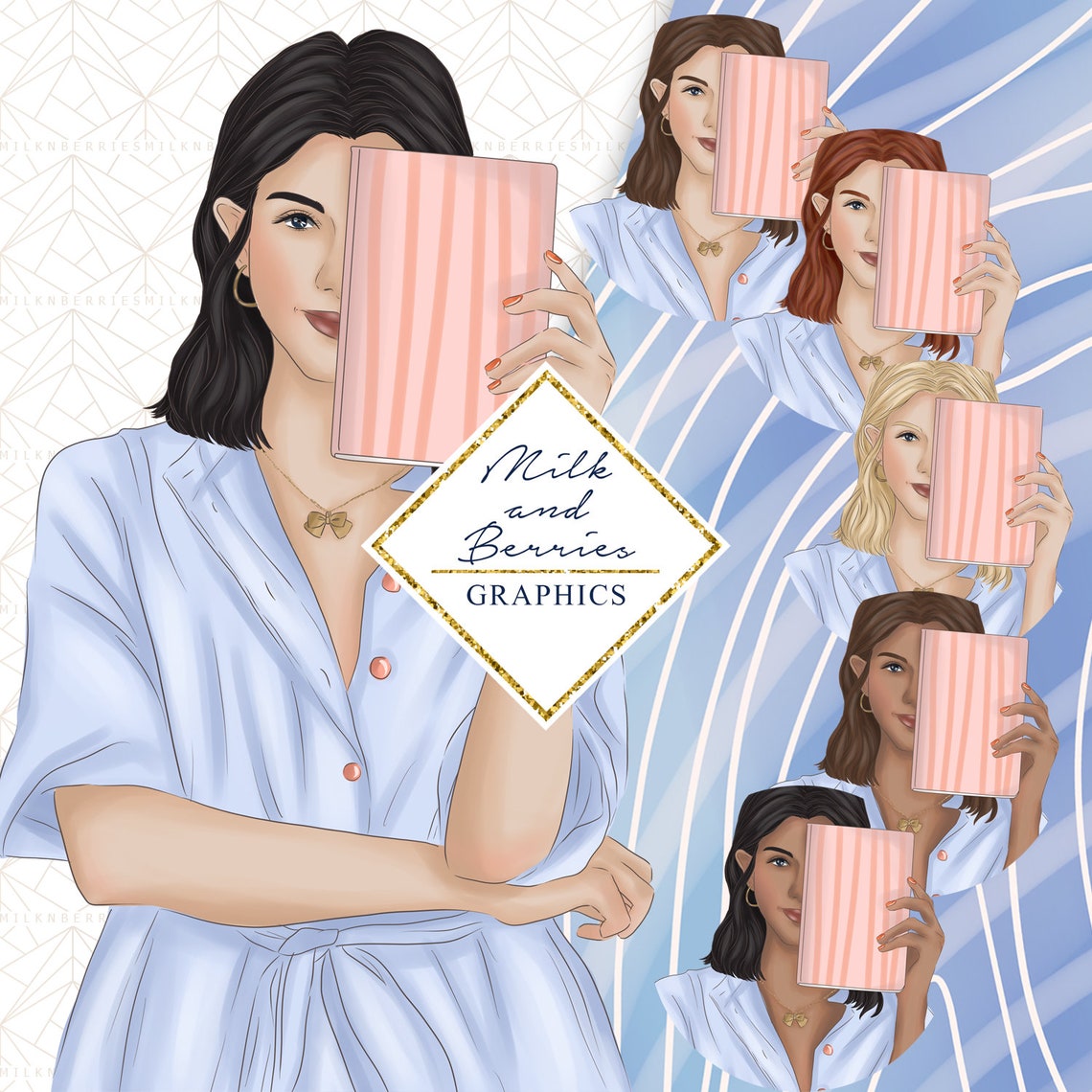 Planner Girl: Fashion Girl Planner Graphic Scene Planner - Etsy