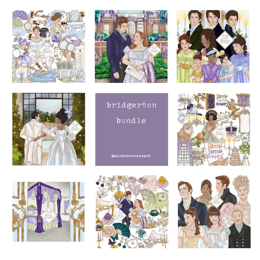 Bridgerton Bundle: Clipart, Planner Graphic, Planner Sticker, Scrapbook ...
