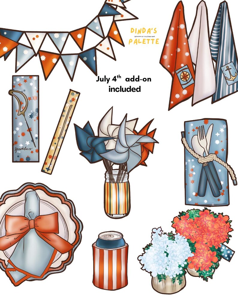 Coastal Summer Clipart PNG | Nautical Seafood Wine Fashion ...