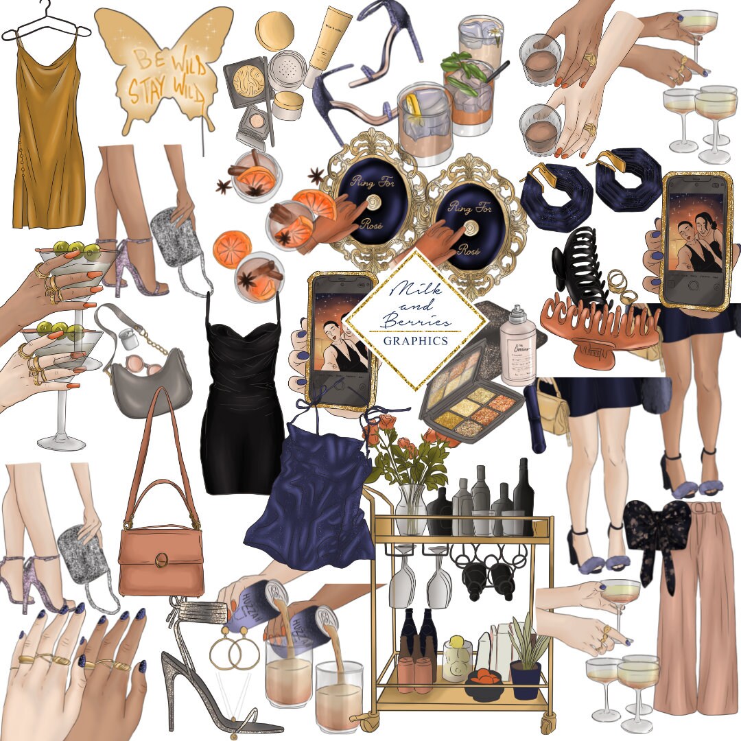 Girls Night Out: Clipart, Illustration, Planner Clipart, Graphic ...