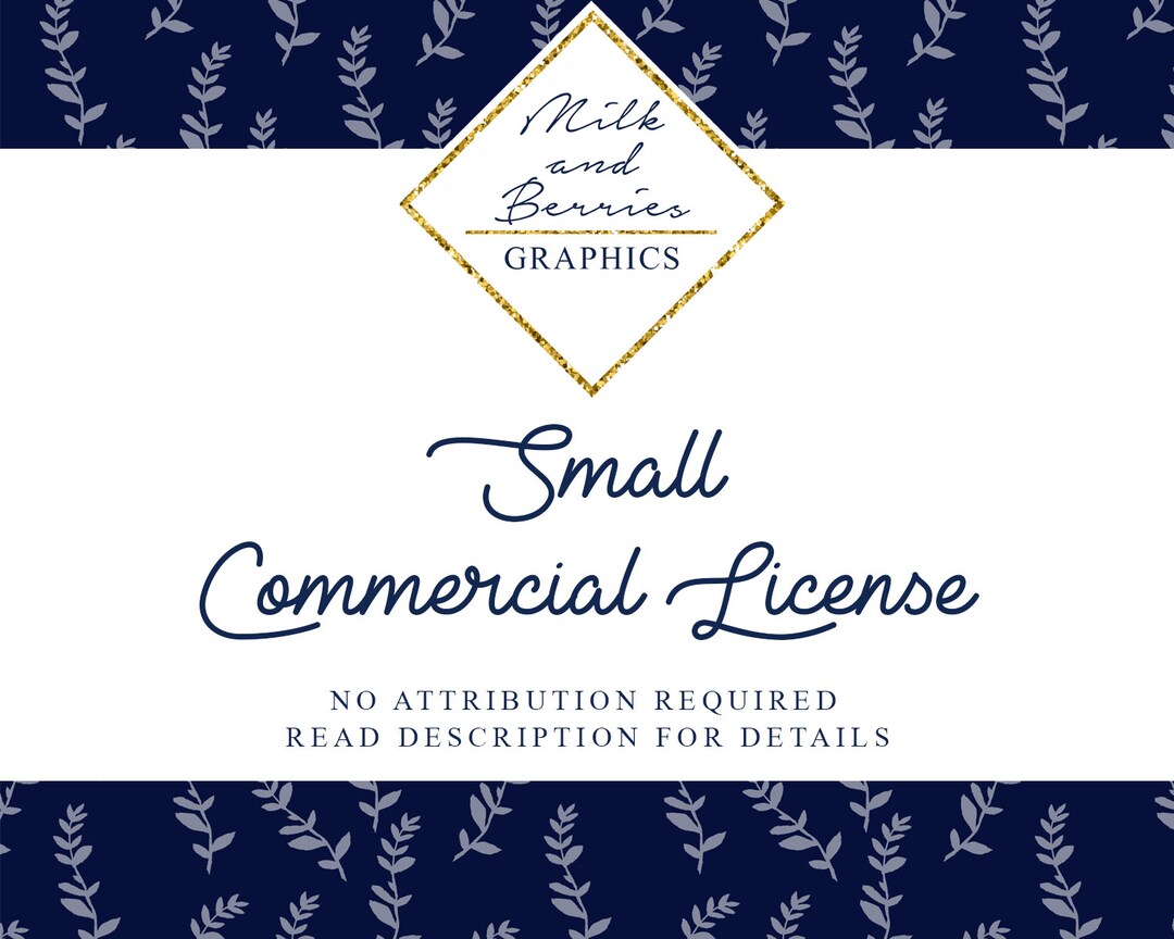 Small Commercial License, Business Use, No Credit, up to 100 Copies - Etsy