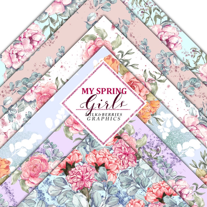 Lovely Peonies: Matching Digital Paper Floral Designer - Etsy