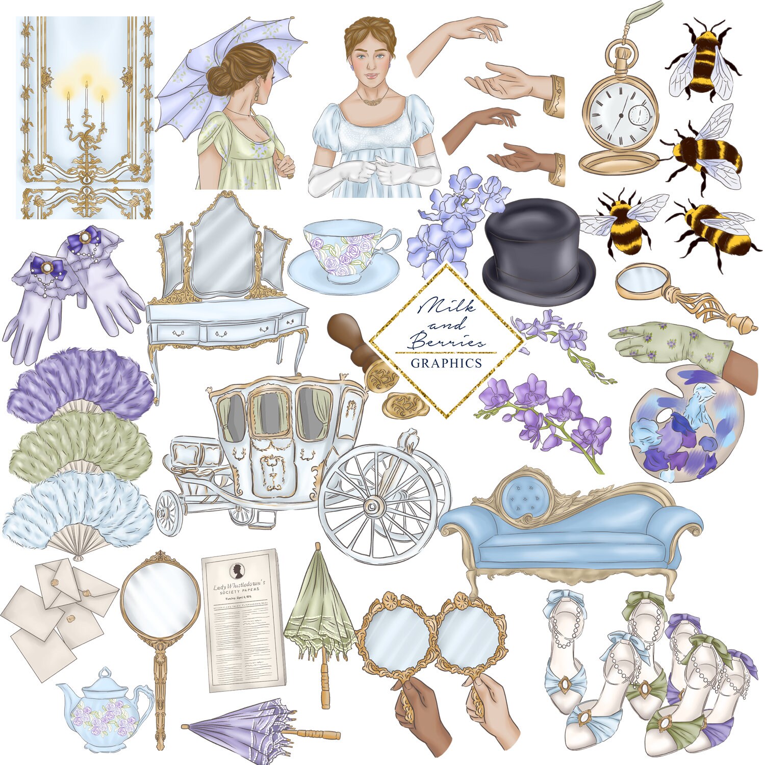 Lady Bridgerton: Clipart Planner Graphic Planner Sticker - Etsy