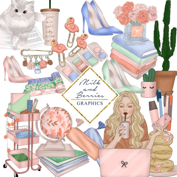 Planner Girl: Clipart Planner Graphic Planner Sticker - Etsy