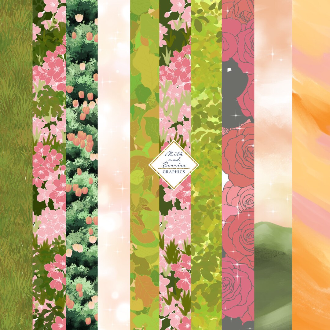Pink Spring: Digital Paper, Clipart, Illustration, Planner Clipart ...