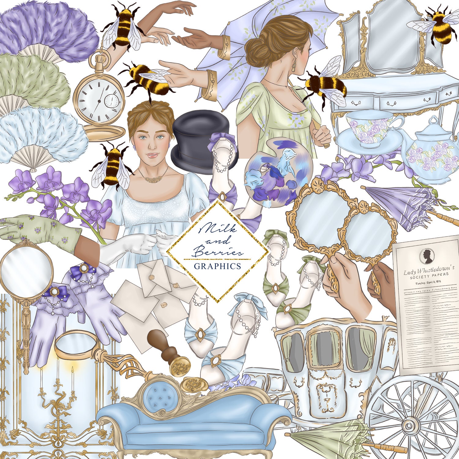 Lady Bridgerton: Clipart Planner Graphic Planner Sticker - Etsy UK