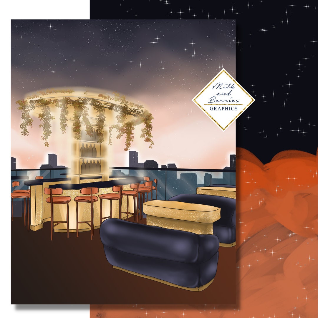 Girls Night Out: Scene Illustration, Clipart, Illustration, Planner ...