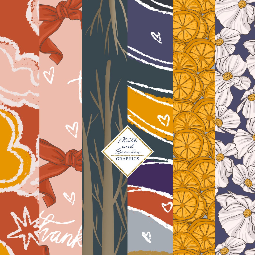 Thanksgiving Feast: Digital Paper, Clipart, Scrapbook Material, Digital ...