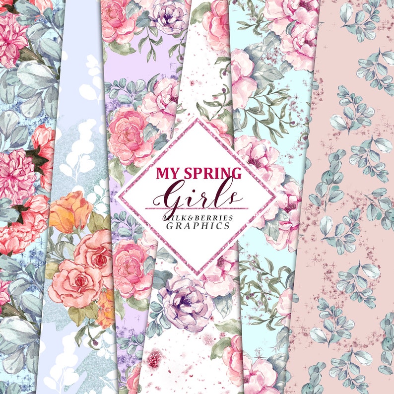 Lovely Peonies: Matching Digital Paper Floral Designer - Etsy
