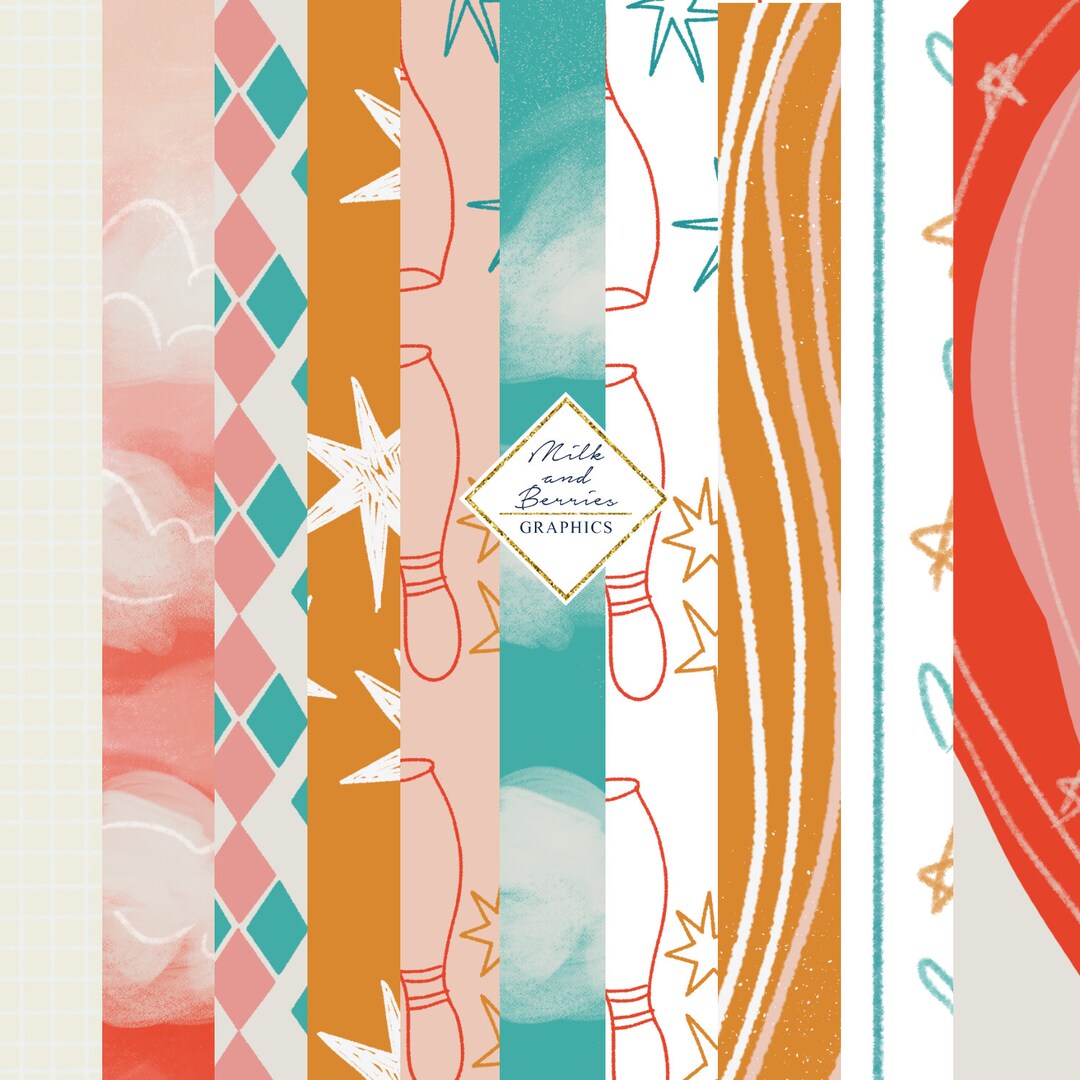 Strike: Digital Paper, Planner Graphic, Planner Sticker, Scrapbook ...