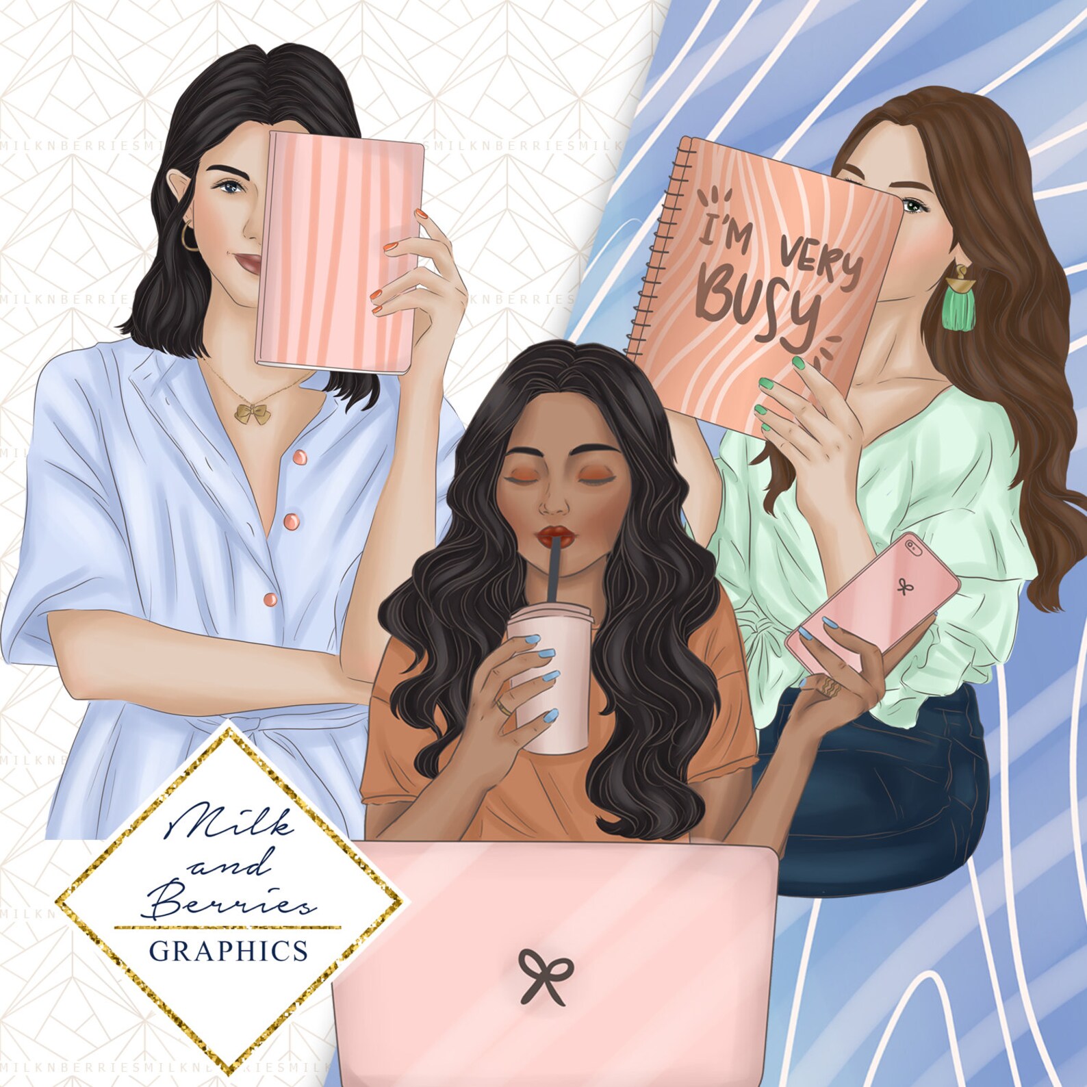 Planner Girl: Fashion Girl Planner Graphic Scene Planner - Etsy