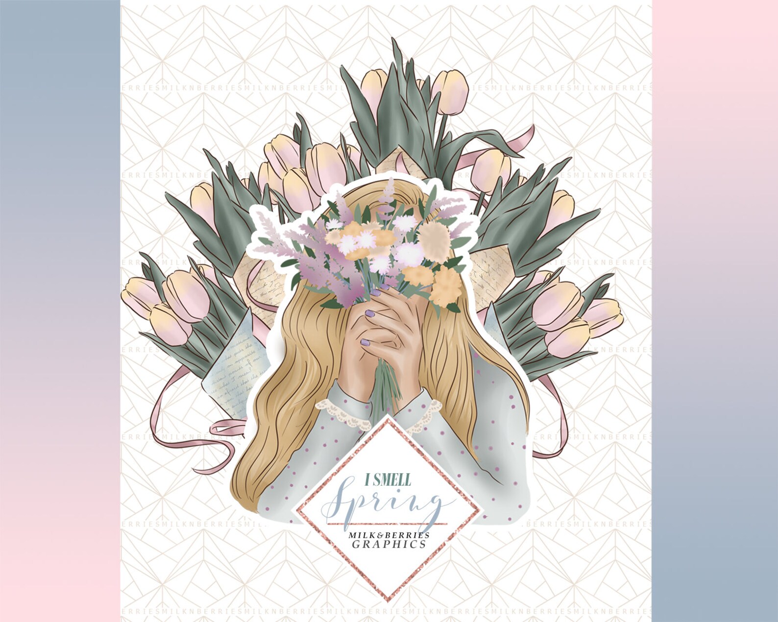 I Smell Spring: Clipart Planner Graphic Flower Tulips - Etsy