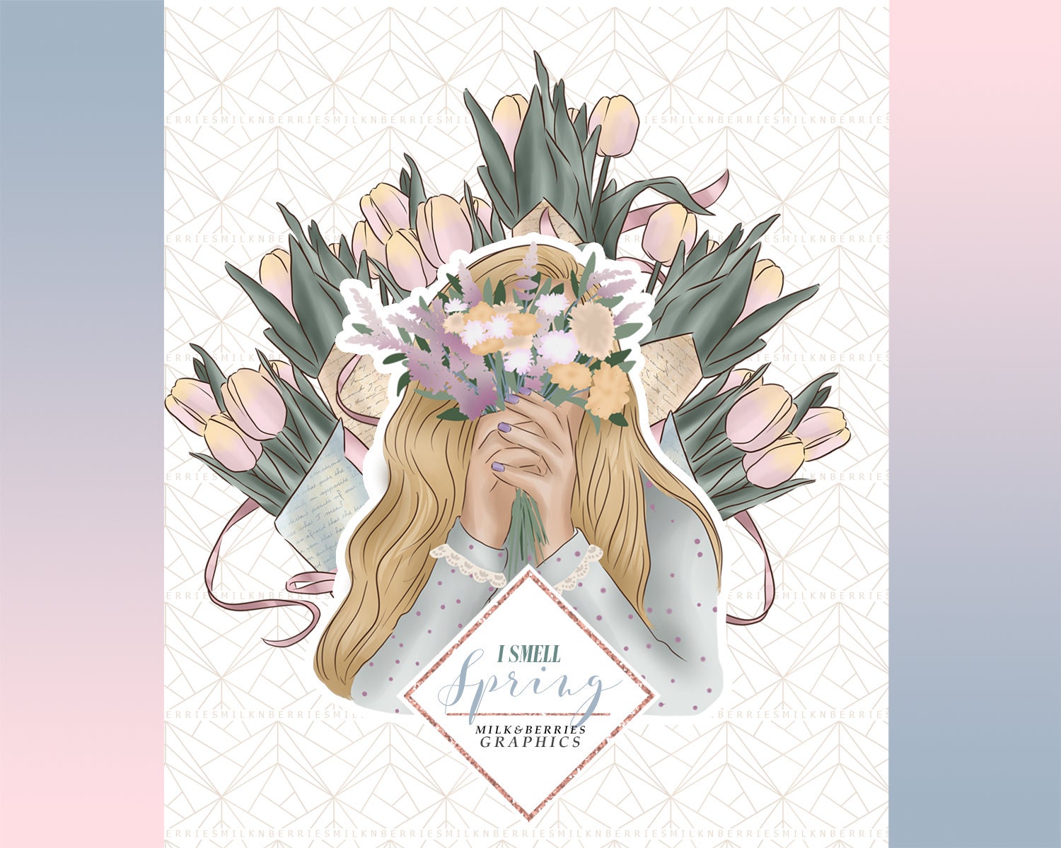 I Smell Spring: Clipart Planner Graphic Flower Tulips - Etsy