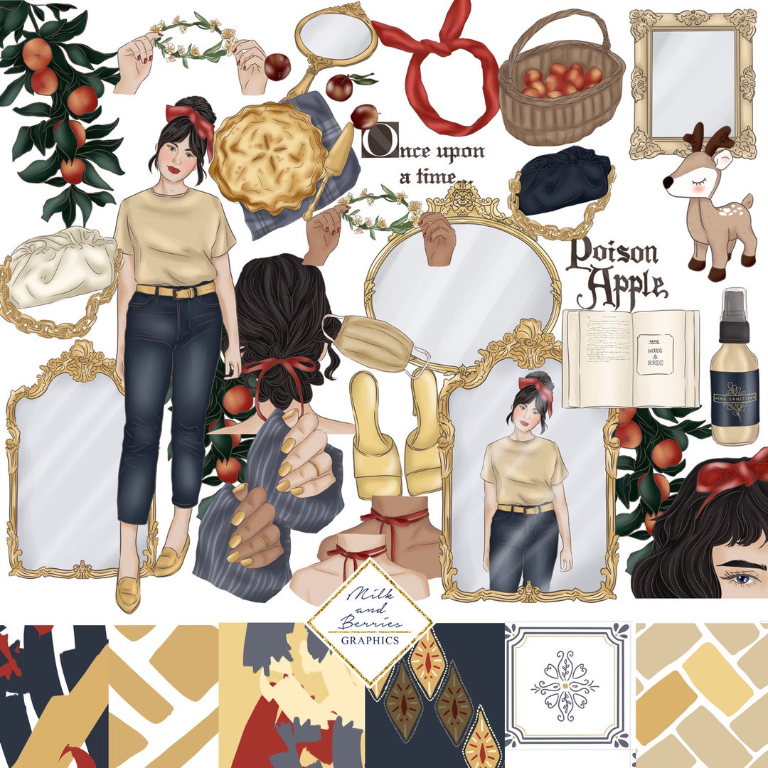 Snow White: Graphic, Clipart, Scrapbook Material, Digital Download - Etsy