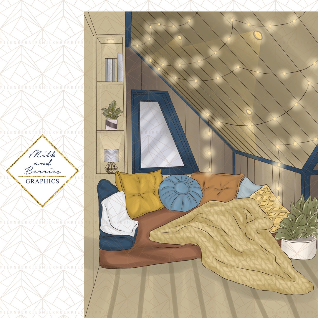 Warm Cozy Corner: Scene Illustration, Planner Graphic, Planner Sticker ...