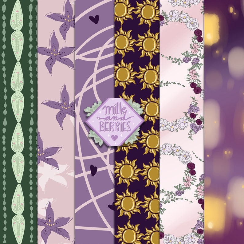 Rapunzel: Digital Paper Background Graphic Clipart - Etsy