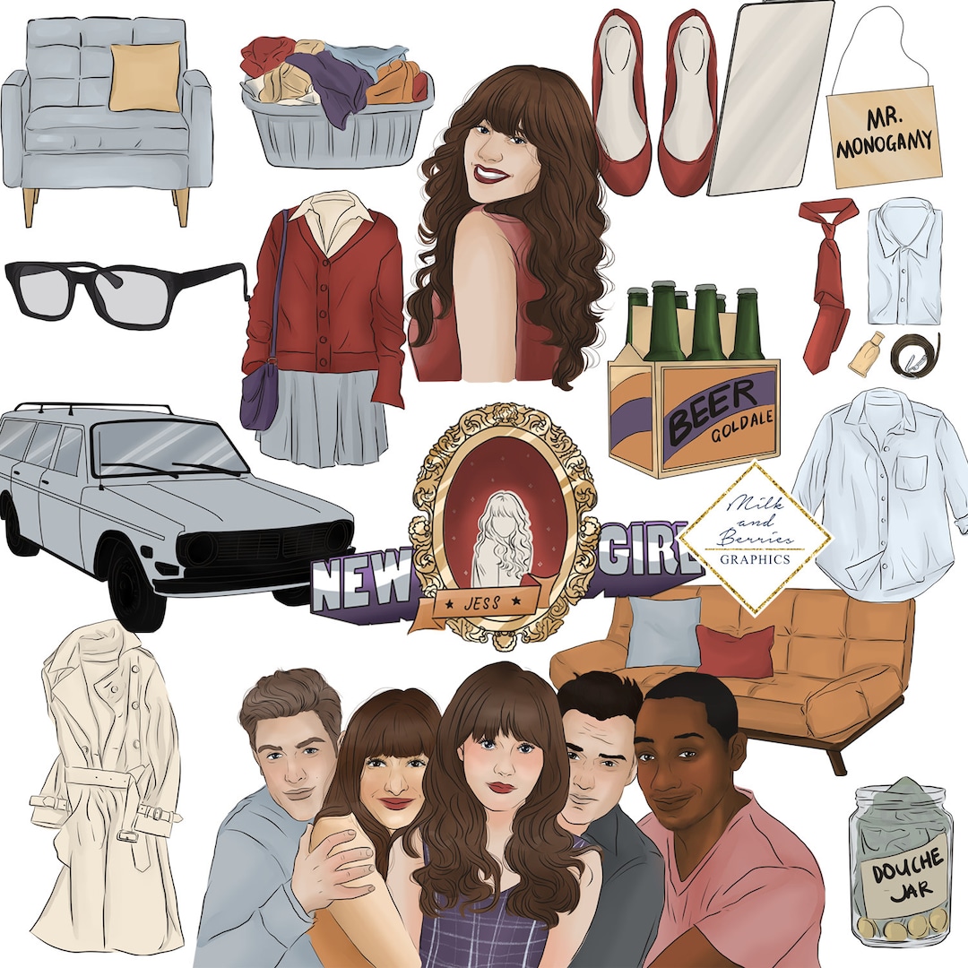 It's Jess: New Girl Clipart, Illustration, Planner Clipart, Graphic ...