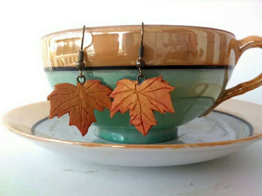 Maple Leaf Earrings Fall Earrings Dangle Autumn Leaf Earrings Fall ...