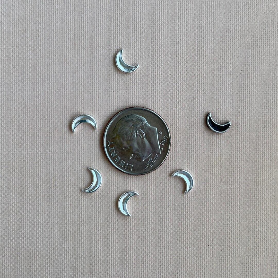CONCAVE MOON, Silver Tiny Moon, Solderable Crescent Moon for Jewelry ...