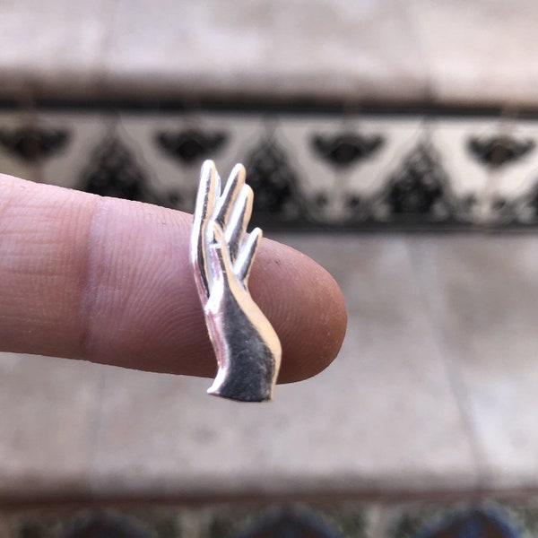 Silver Hand Charm - Etsy