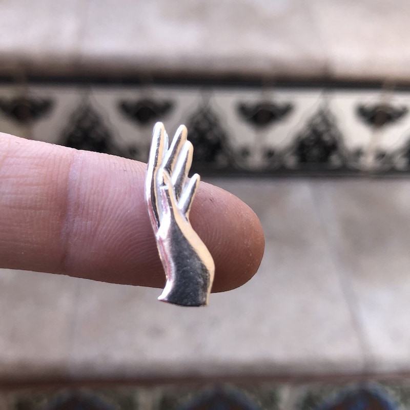 Silver Hand Charm - Etsy