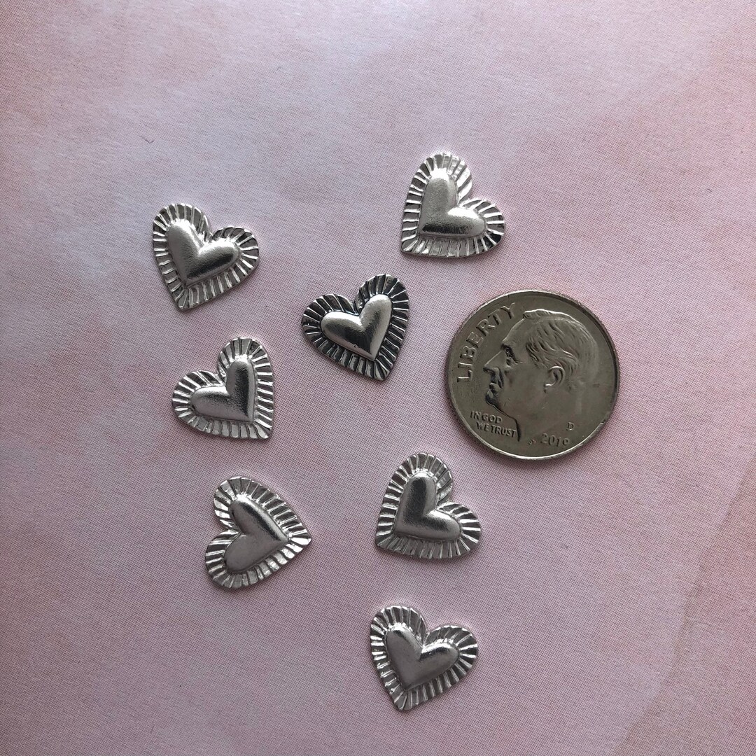 Silver Ruffled Heart Casting, Heart Concho for Jewelry Making ...