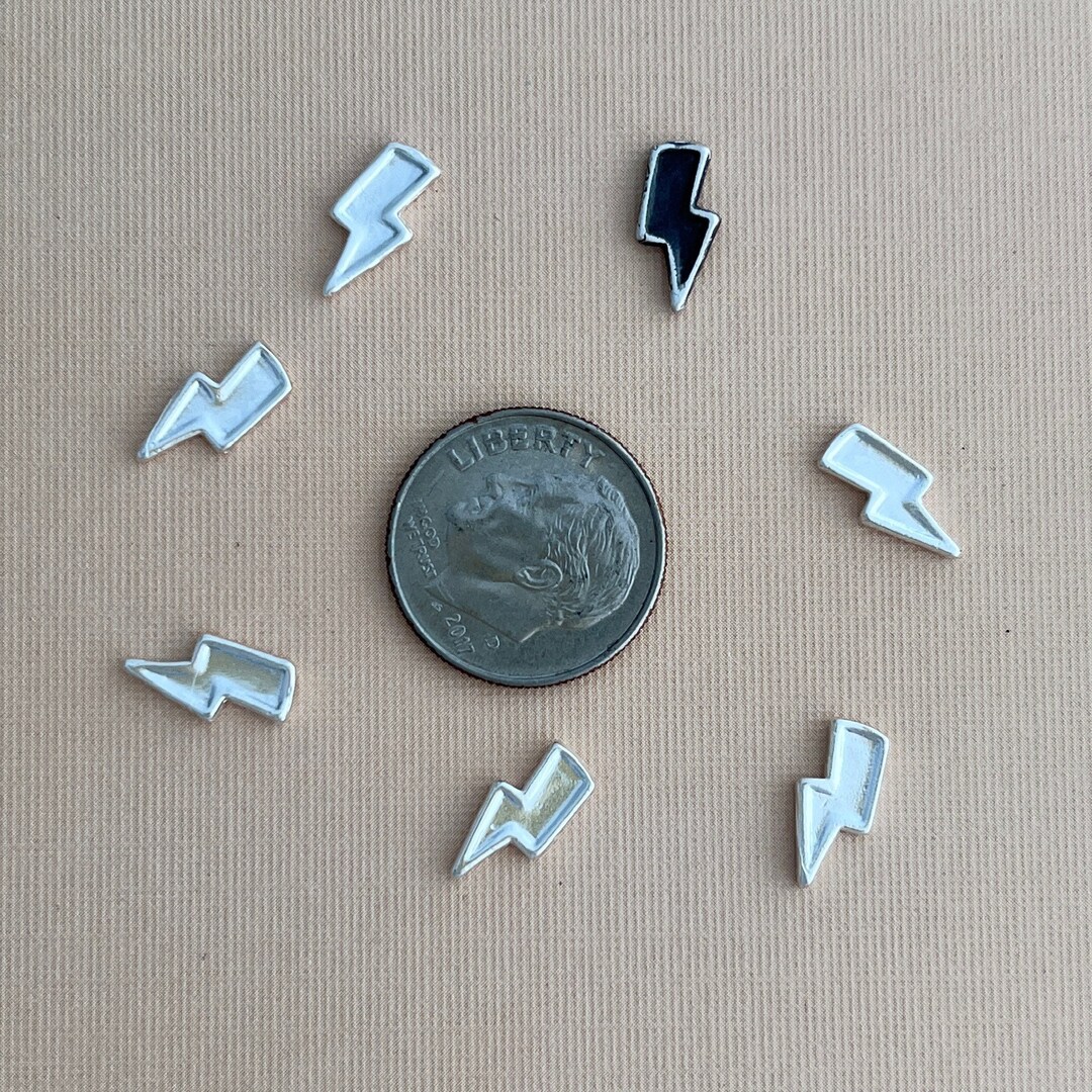 LIGHTNING BOLT Casting, Solderable Accent for Jewelry Making, Concave ...