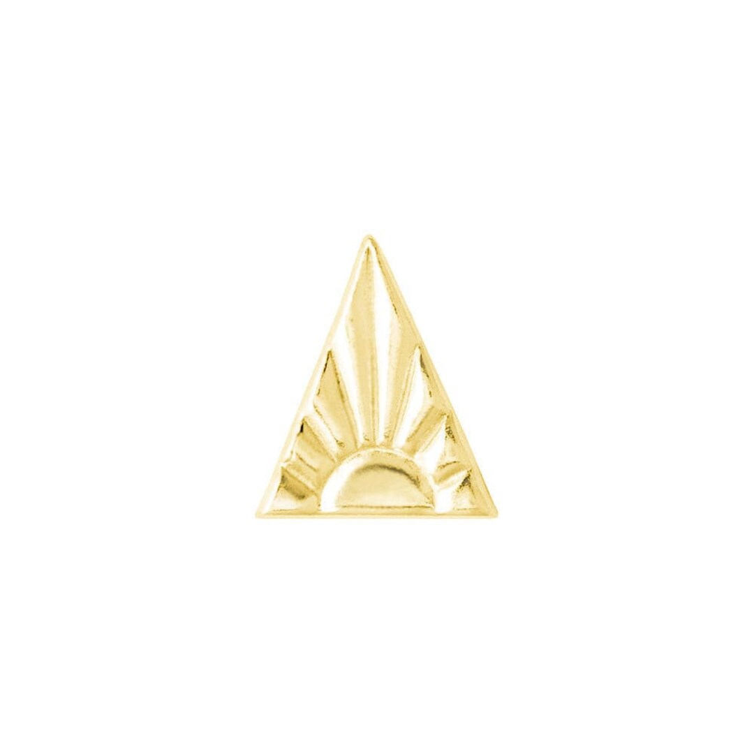 14k GOLD TRIANGLE SUN, Yellow Gold Sun Accent, Solderable Sun for ...