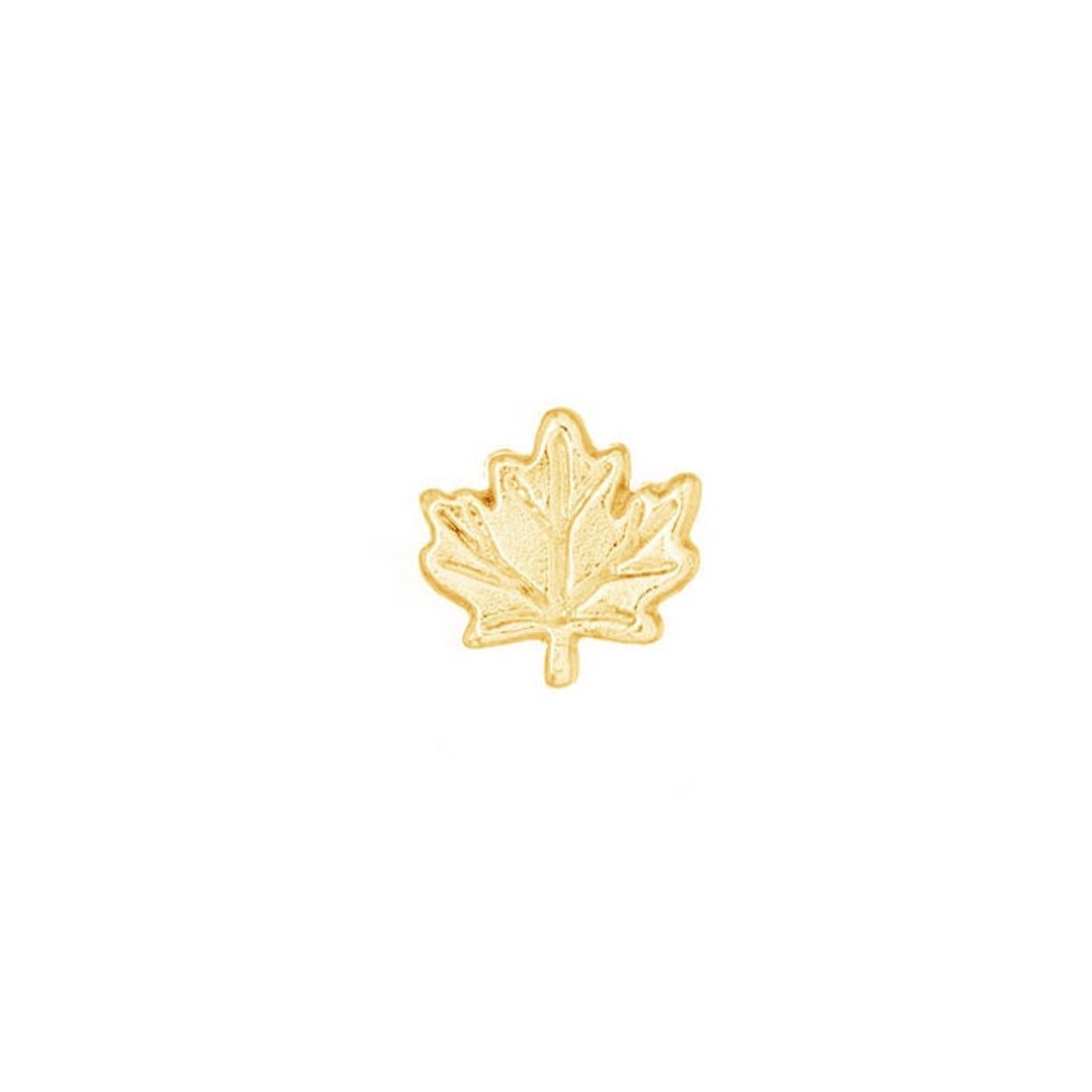 14K GOLD Maple Leaf, Yellow Gold Casting, Solderable Gold Fall Leaf for ...