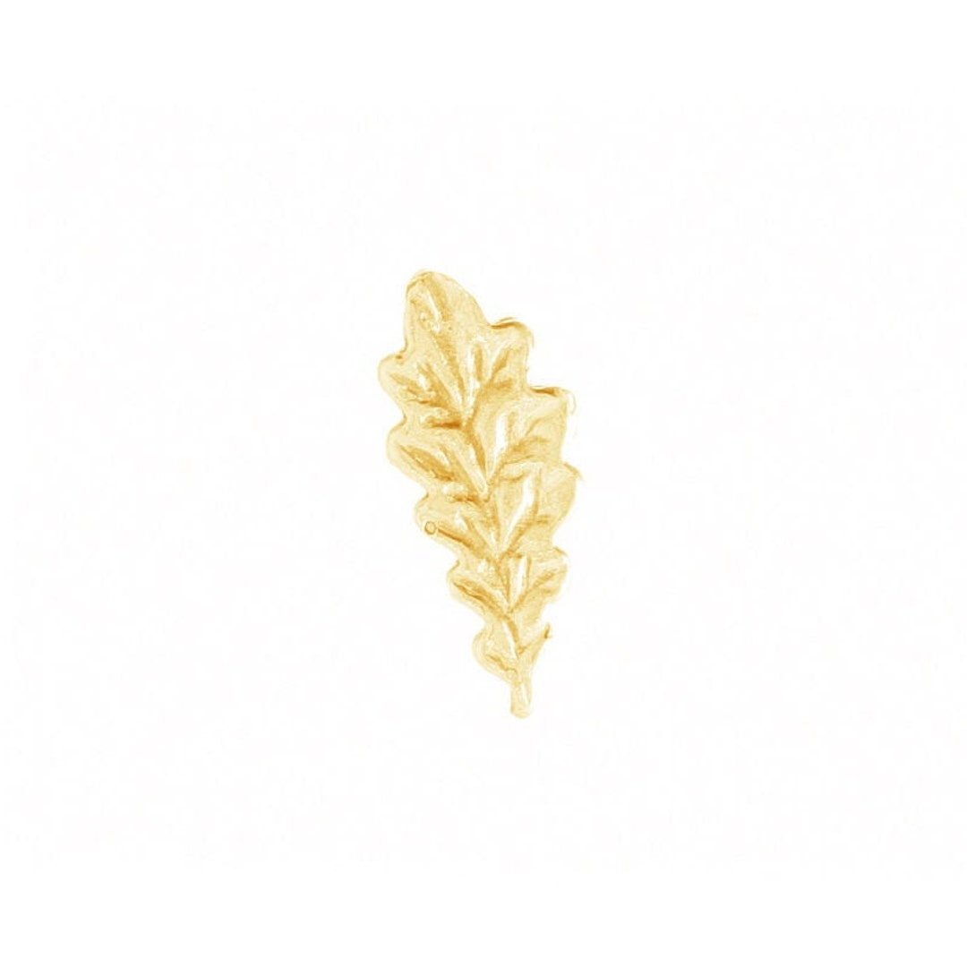 14K GOLD Oak Leaf, Yellow Gold Casting, Solderable Gold Fall Leaf for ...