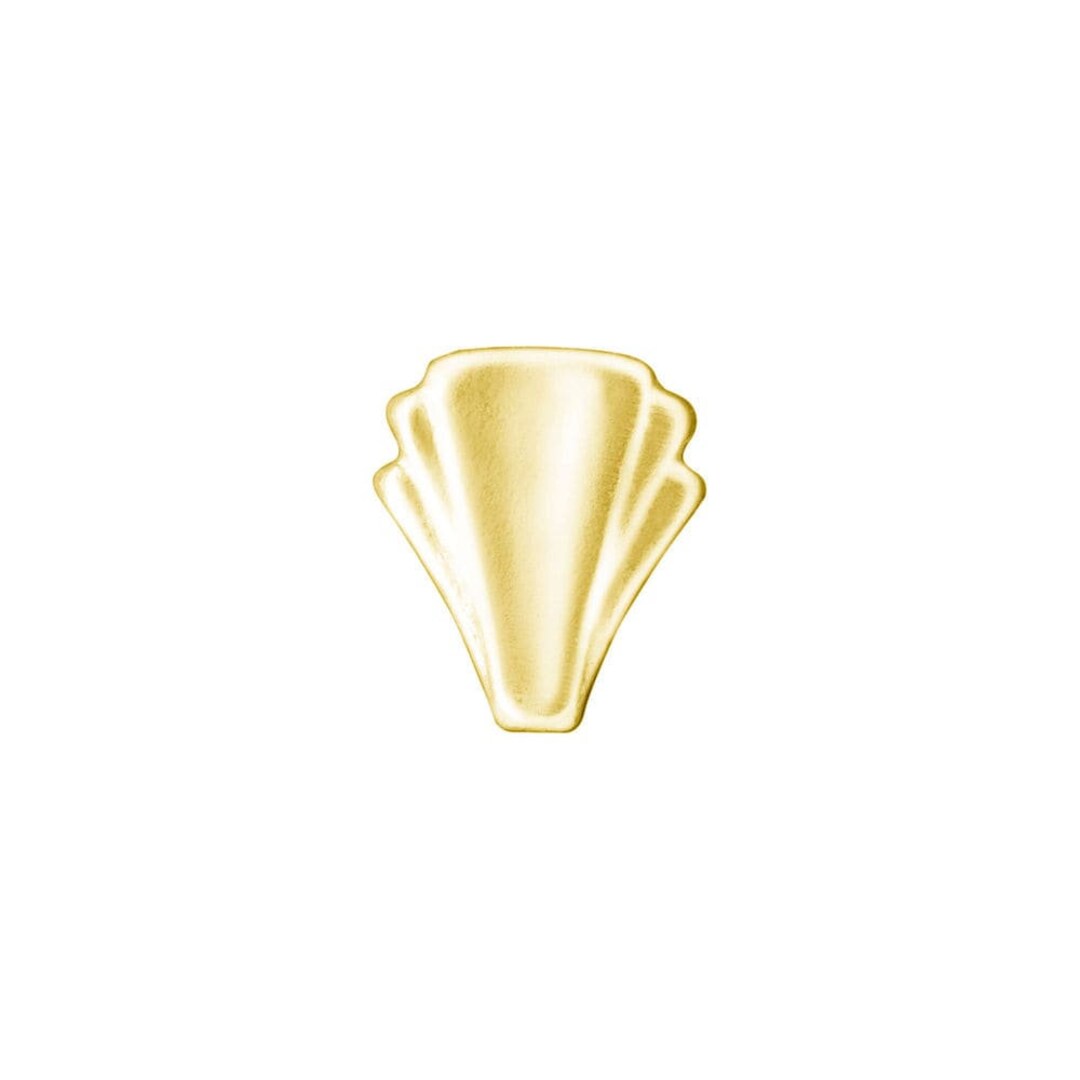 14k GOLD DECO FAN 1, Yellow Gold Deco Fan Accent, Solderable Fan for ...