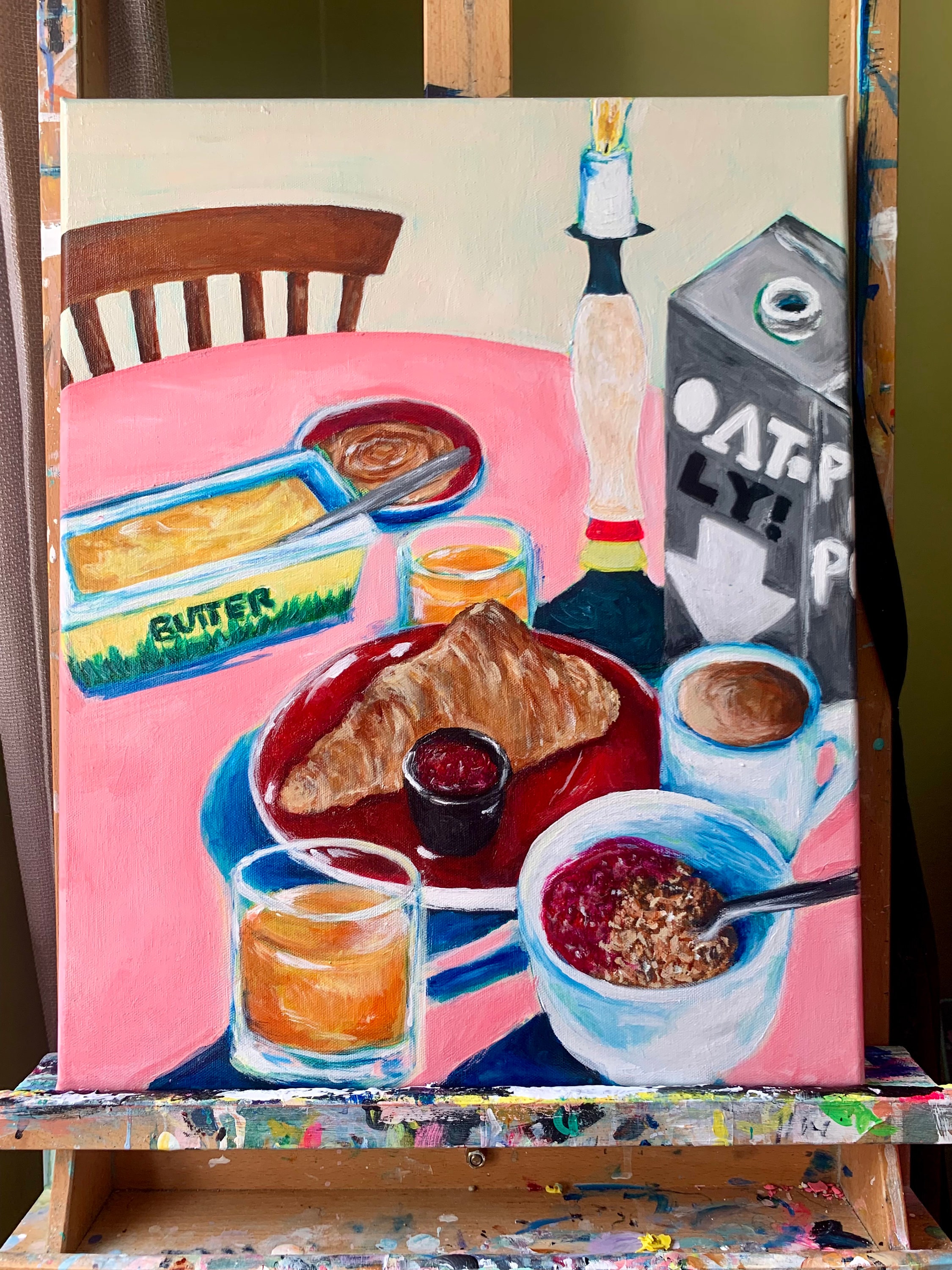 Brunch Art/breakfast Painting/breakfast Art/food Still Life/modern Wall ...