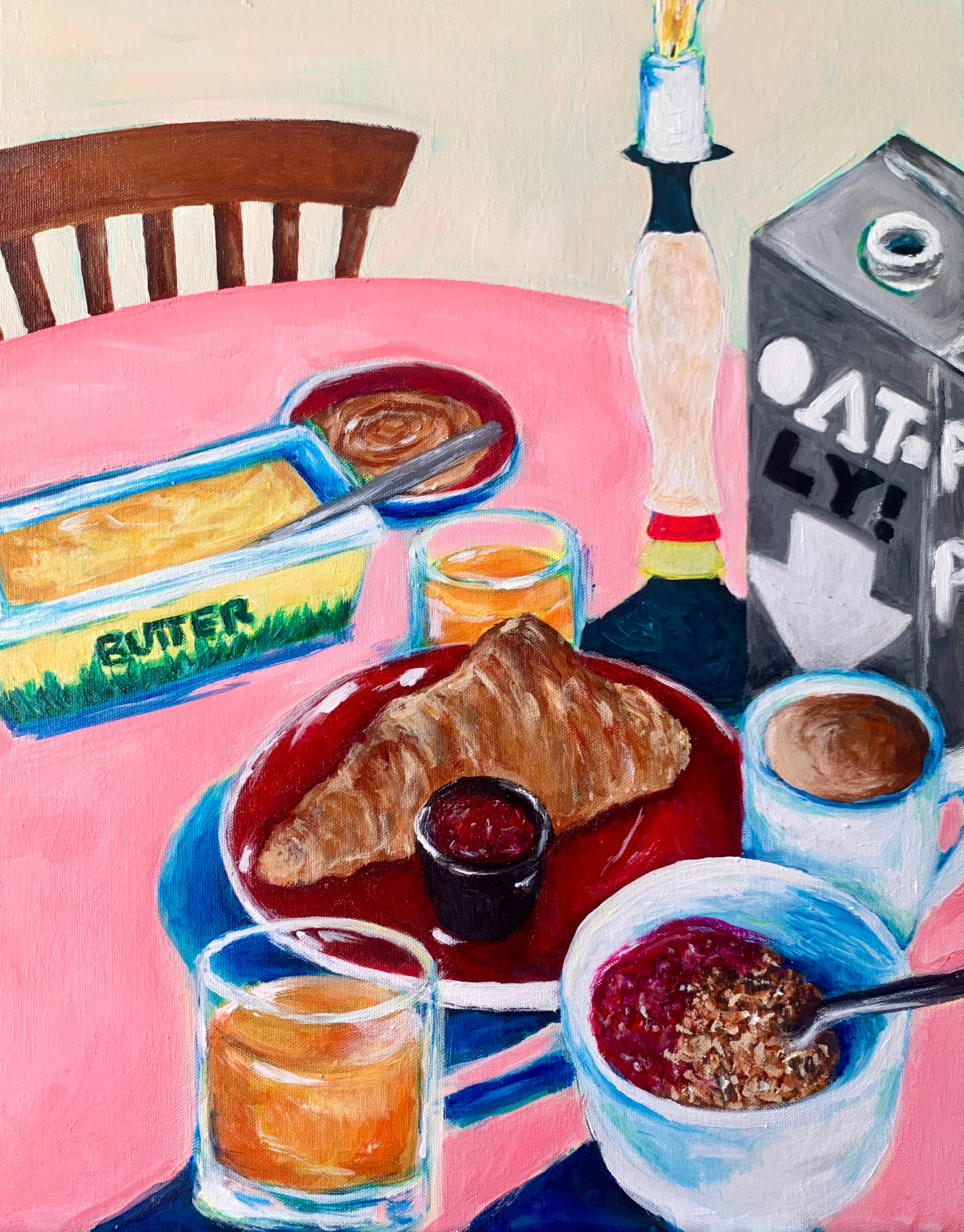 Brunch Art/breakfast Painting/breakfast Art/food Still Life/modern Wall ...