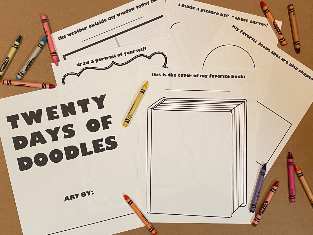 Kids Twenty Daily Doodles Printable Art Journal - Etsy