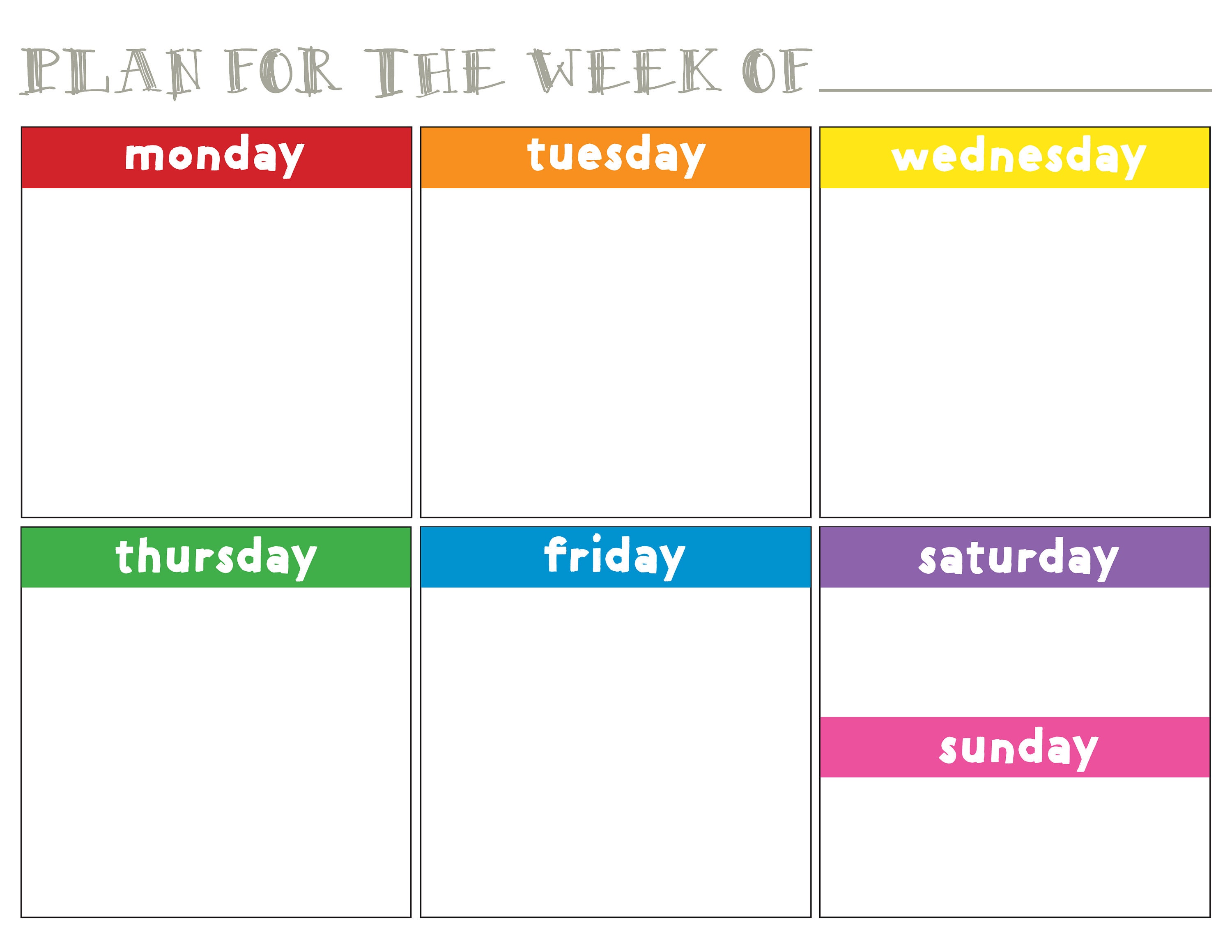 Rainbow Weekly Planner Printable - Etsy