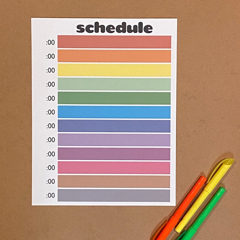Rainbow Daily Schedule Printable - Etsy Norway