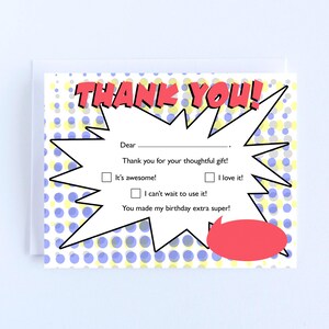 Comic Book Superhero Thank You Notes - Etsy