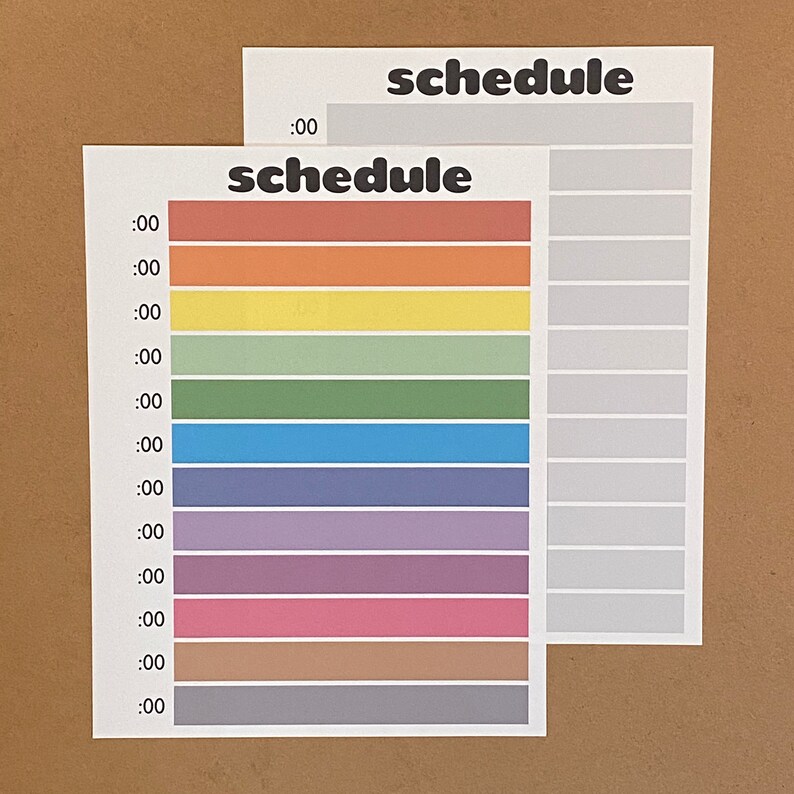 Rainbow Daily Schedule Printable - Etsy