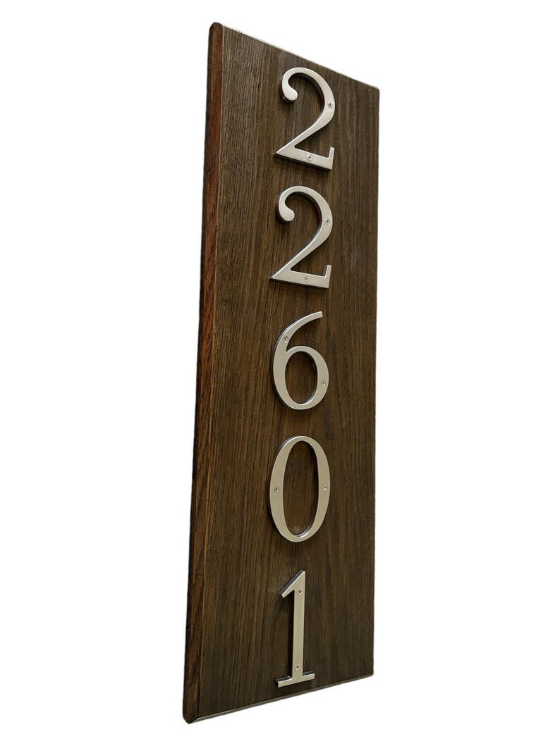 House Number Address Vertical Plaque Number Sign Solid Wood Oak - Etsy