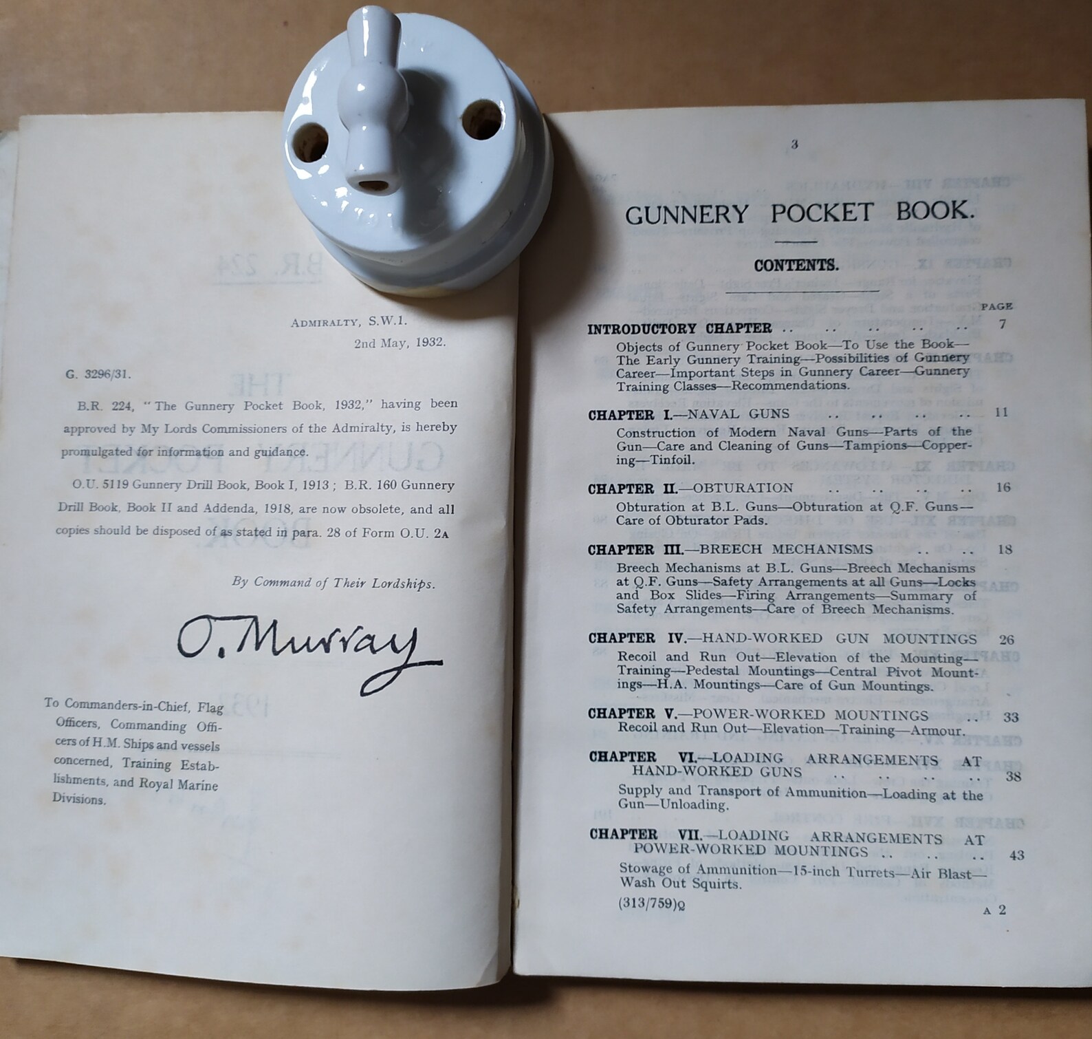 1932 the GUNNERY POCKET BOOK Military & Warfare Seaman Gunner Armes ...