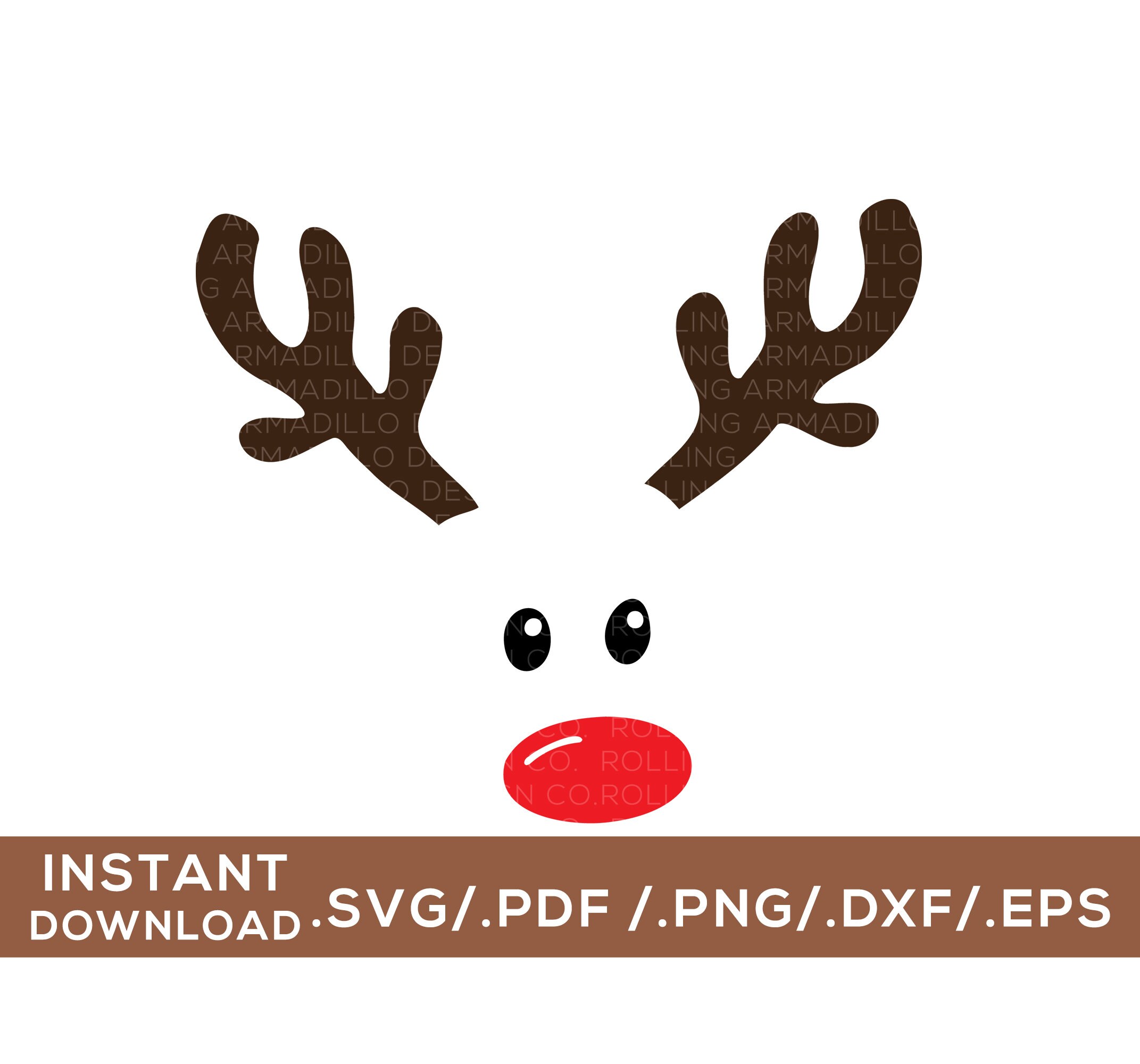 Rudolph Face / Digital Cut File / Svg Png Dxf Pdf Eps | Etsy
