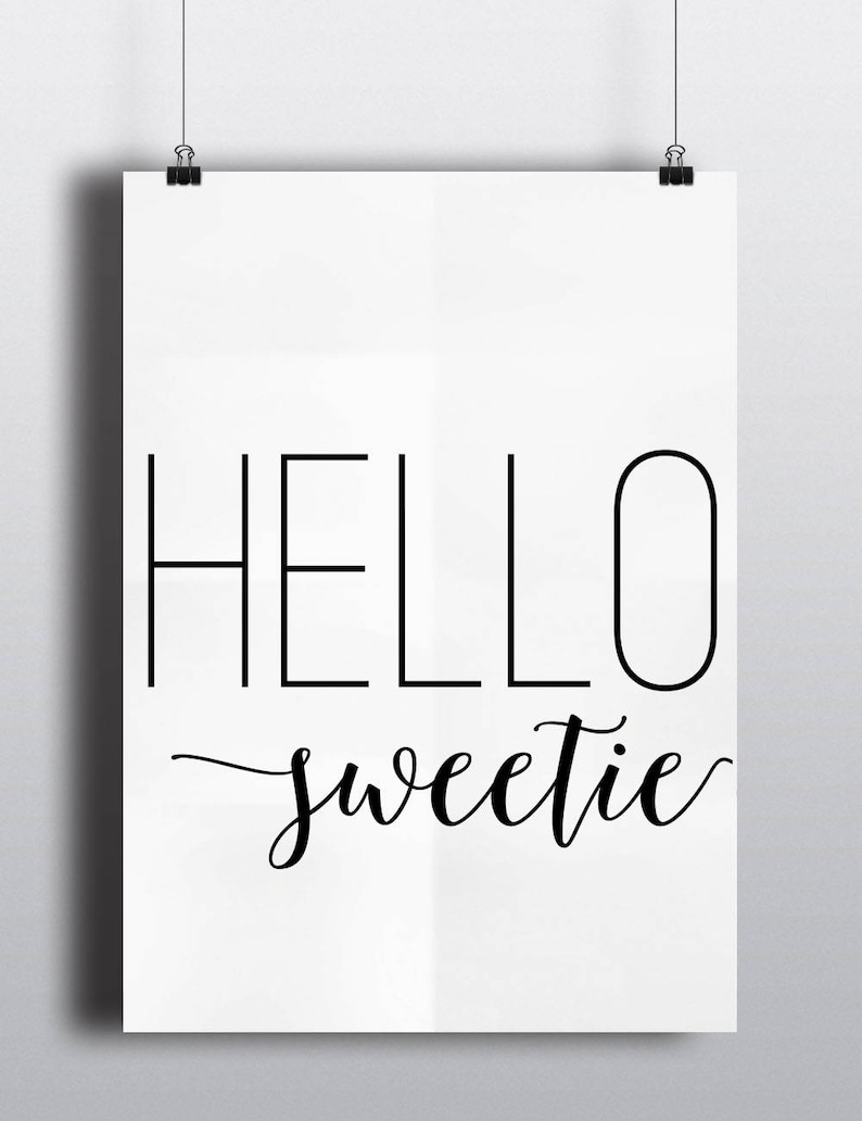 Hello Sweetie / Instant Download Print | Etsy