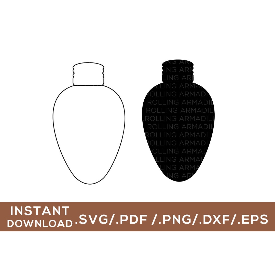 Christmas Light Bulb / Digital Cut File / Svg, Png, Dxf, Pdf, Eps - Etsy