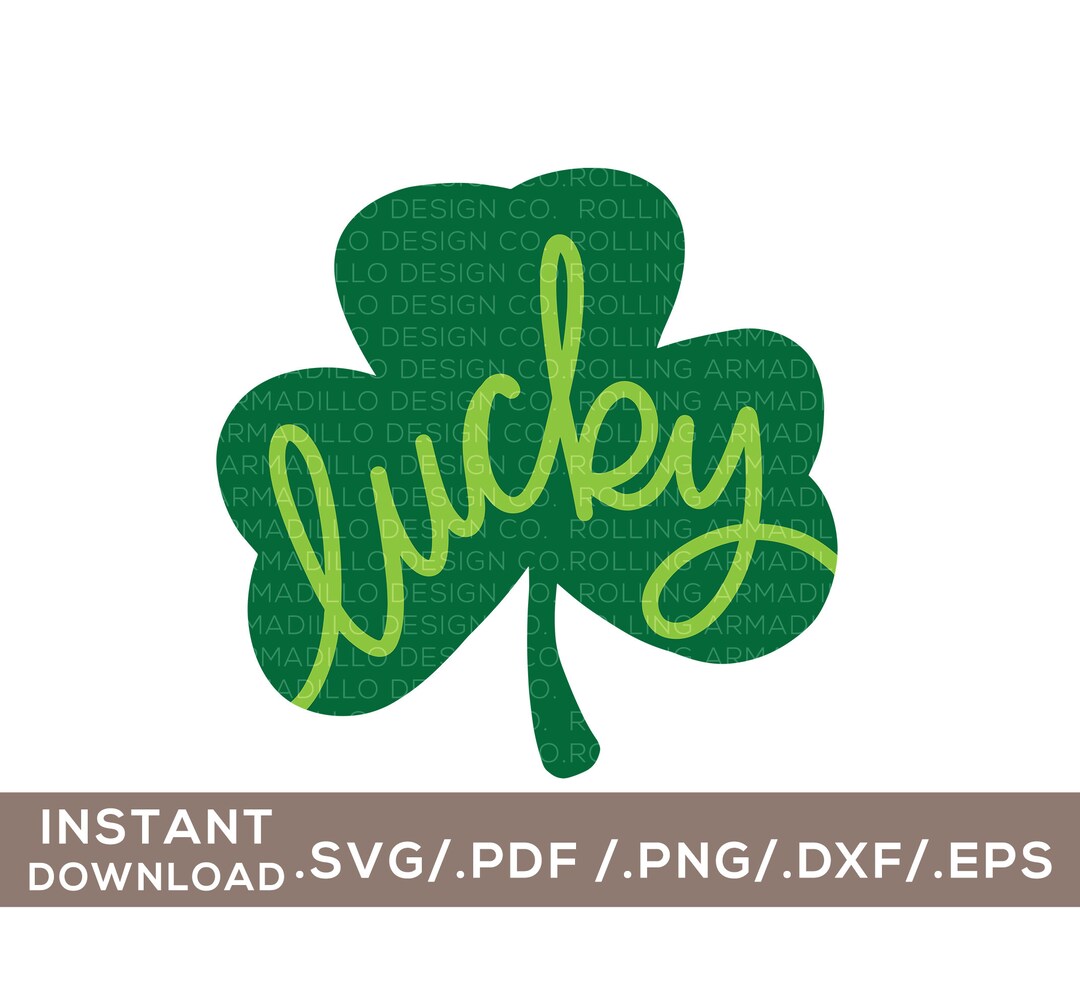 Lucky Shamrock Hand Drawn Cut File/ Svg, Pdf, Png, Eps, Dxf / Digital ...