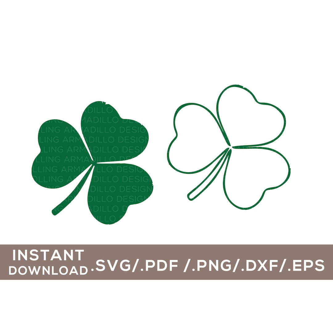 Shamrock Clover Clip Art Cut File/ Svg, Pdf, Png, Eps, Dxf / Digital ...