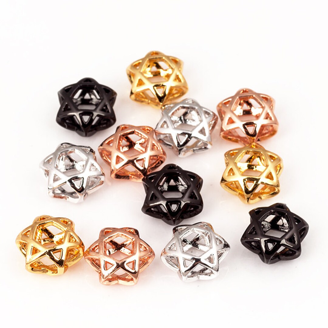 6pcs Six Pointed Stars Hexagram Space Bead/bead Frame Jewlery - Etsy