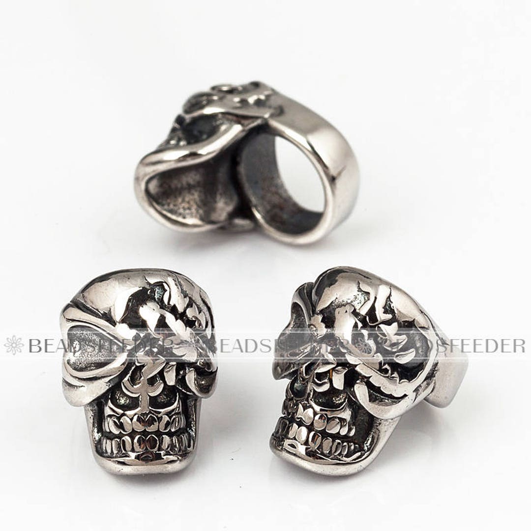 Skull Bead Stainless Skull Head Beadsmen Bracelet - Etsy