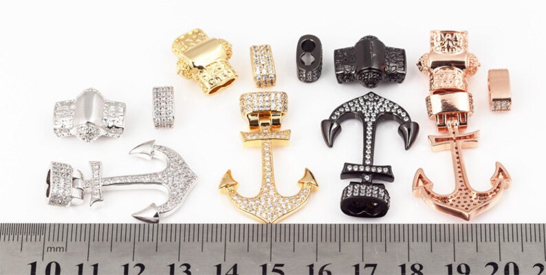 Clear CZ Anchor Clasp Micro Paved Lock Set anchor Clasp - Etsy