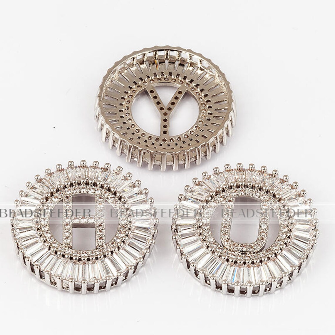 Initial Letter Beads/tassel Header Micro Pave Tassel Header / - Etsy