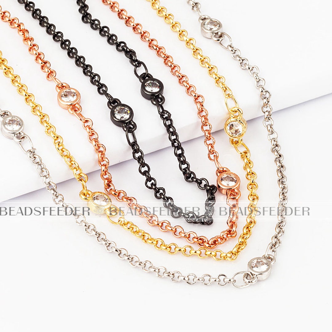 Sturdy Half Finished CZ Chain Brass Based - Etsy